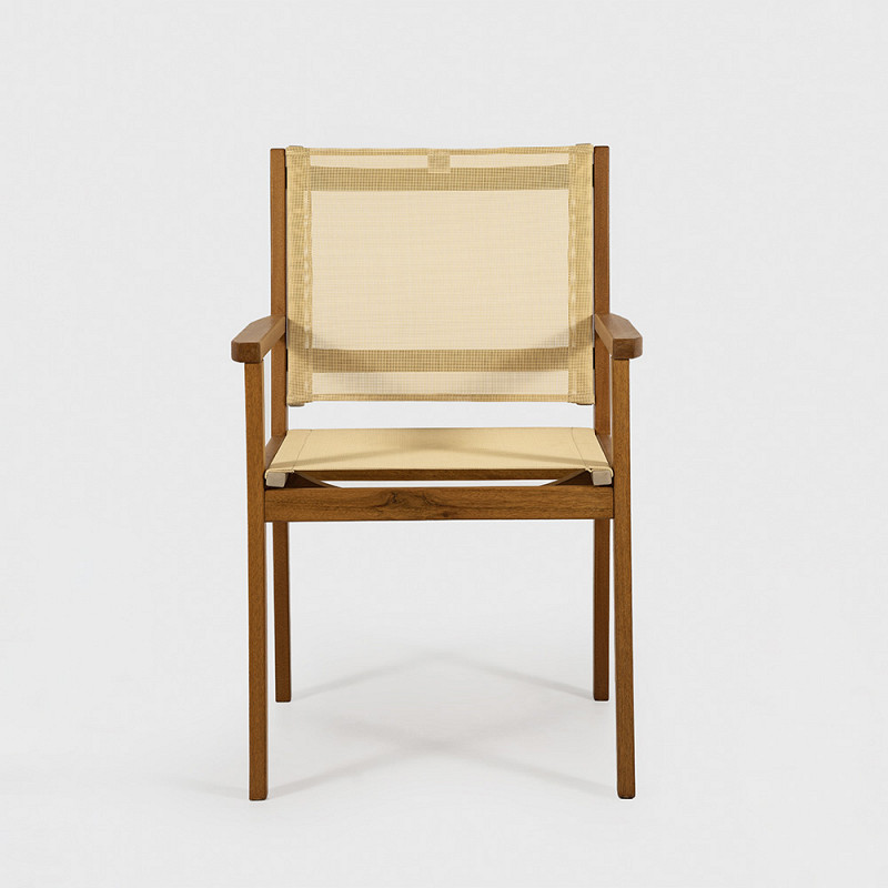 Cadeira Sevega Com Braços - Tela Bege - BUTZKE